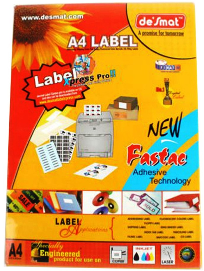 Buy Desmat A4ST1 Self-Adhesive Paper Label Online in India at Best Prices